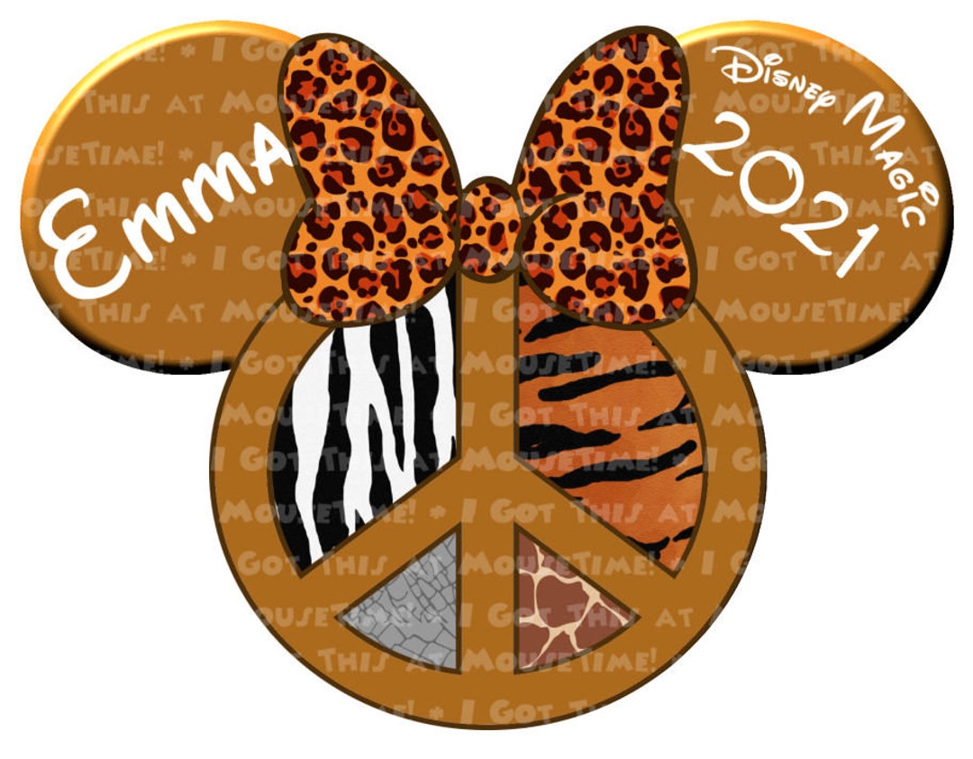 Peace Sign Ears Minnie Animal Version Magnet OR Iron-on - Etsy