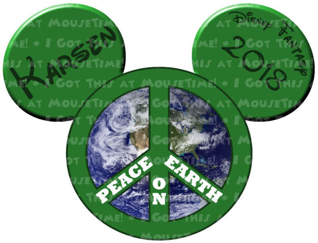 Earth Day Mickey Ears - Peace on Earth - Magnet OR Iron-on - Etsy
