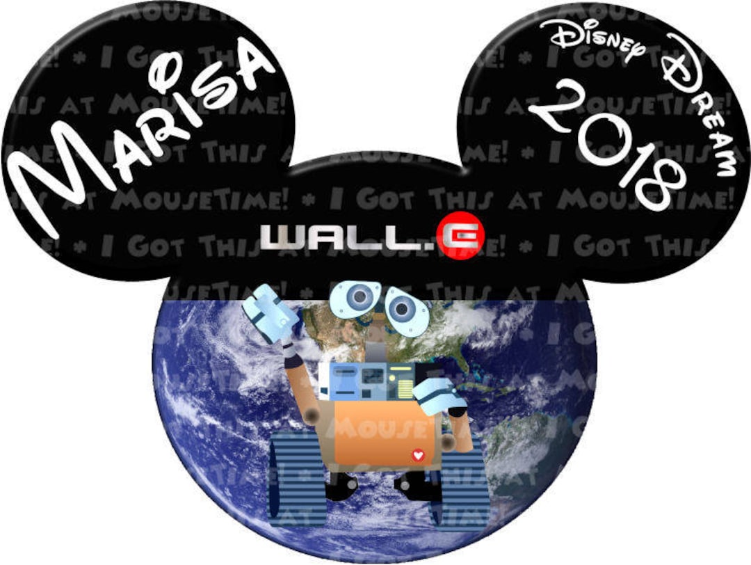 Planet Earth Ears With WALL-E - Magnet OR Iron-on - Etsy