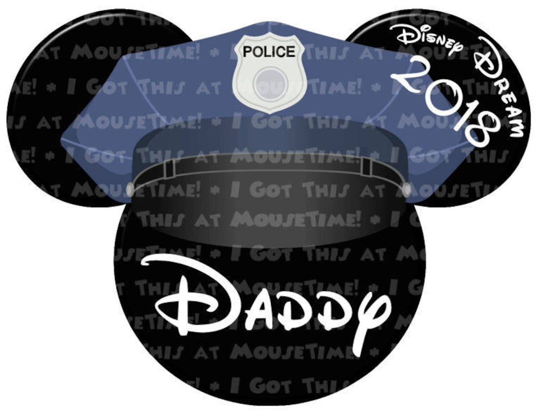 Policeman Mickey OR Minnie Ears - Magnet OR Iron-on - Etsy