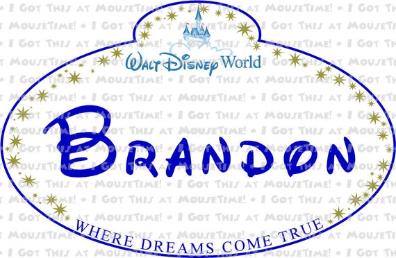 Disney World Name Tag 2 Color Options Iron-on OR Magnet | Etsy