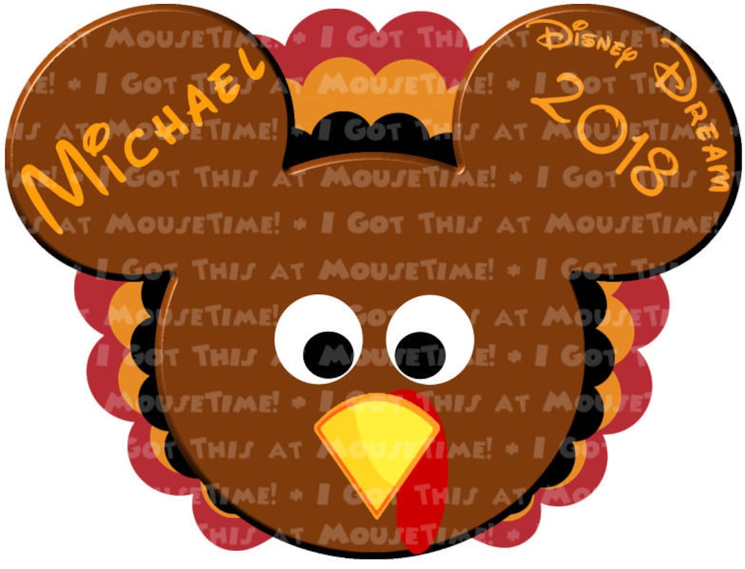 Thanksgiving Turkey Ears mickey Magnet OR Iron-on - Etsy