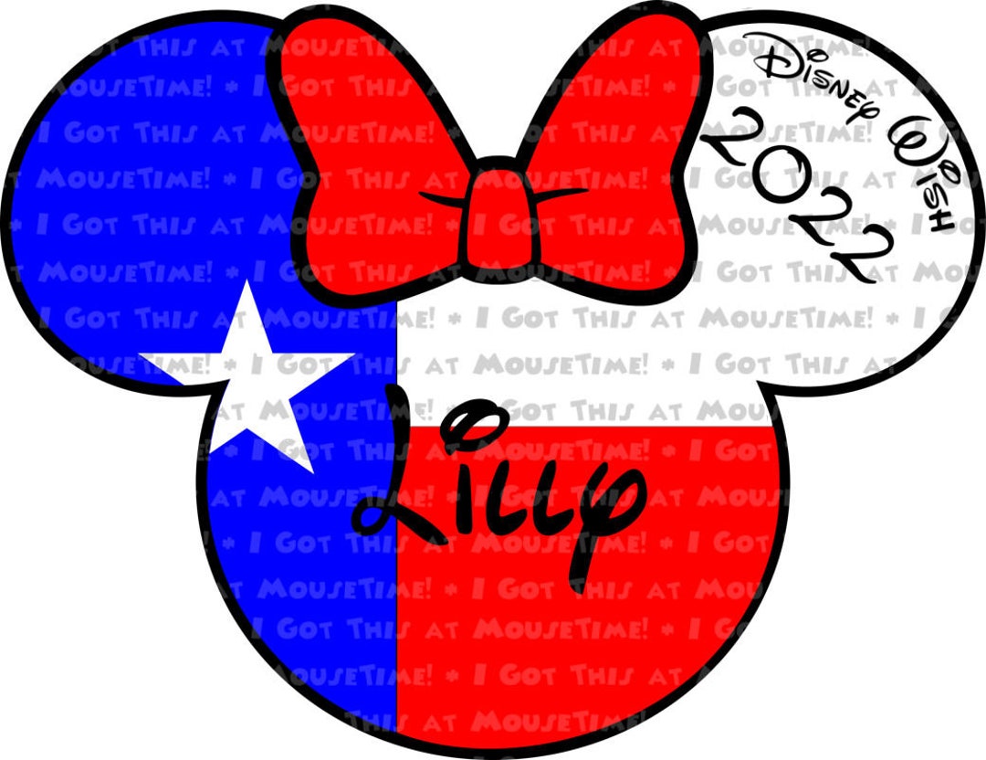Texas Flag Ears - MINNIE Version - Magnet OR Iron-on - Etsy