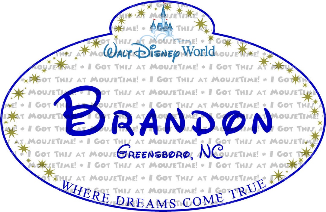 Disney World Name Tag 2 Color Options Magnet OR Iron-on - Etsy