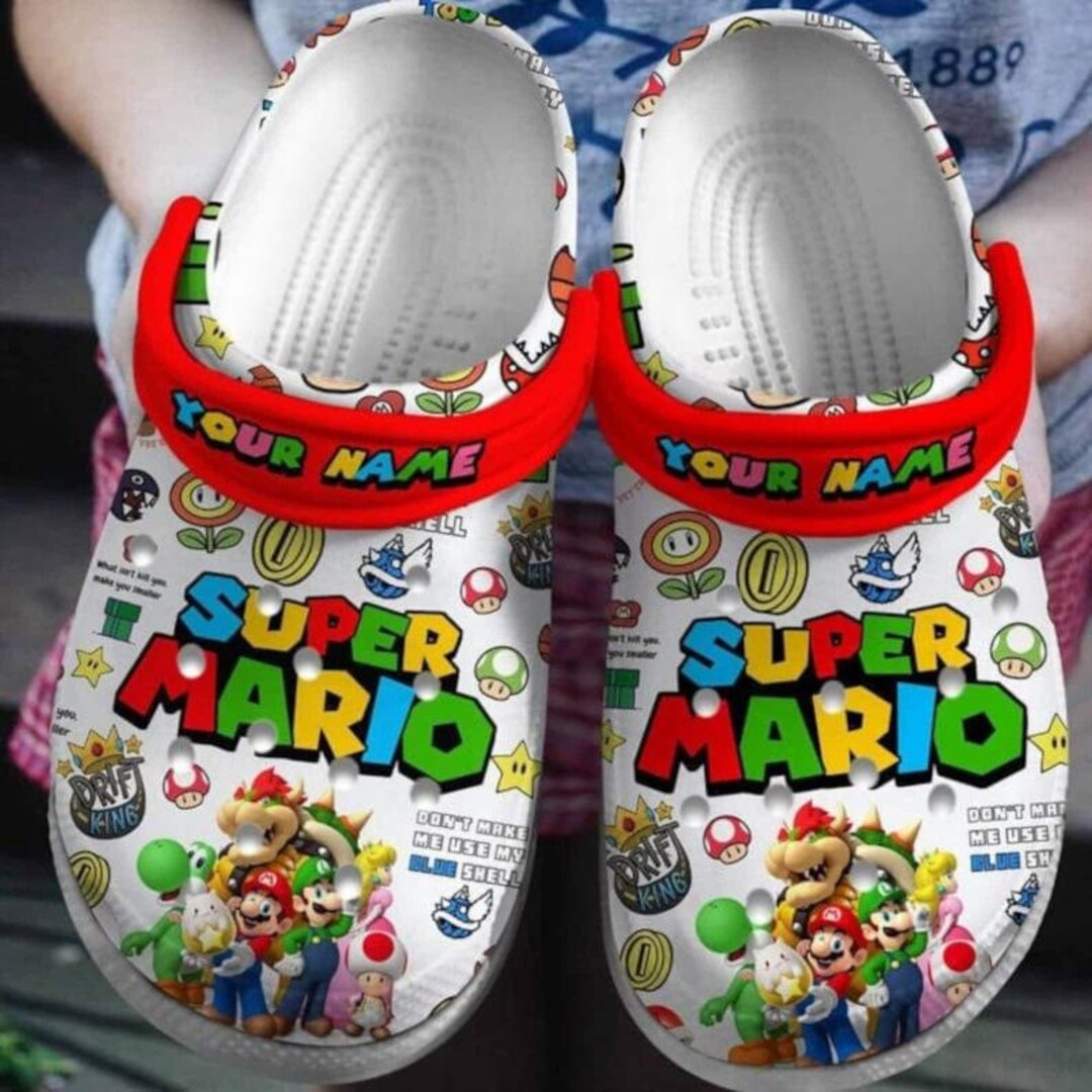 Custom Mario Shoes, Super Mario Shoes, Super Mario Sandals, Mario ...
