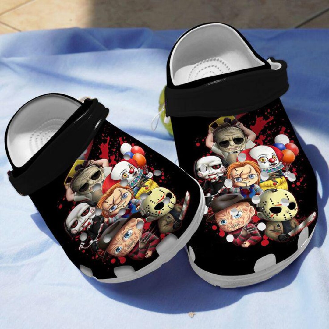 Limited Edition Horror Movie Villains Black Unisex Clogs, Halloween ...