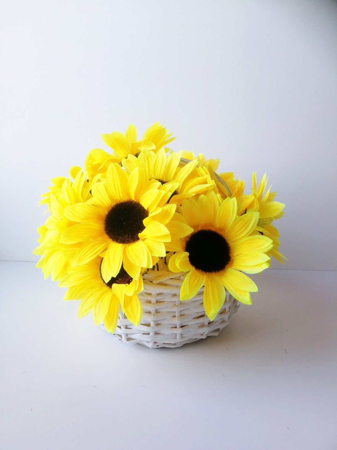 Sunflowers Basket Wedding Sunflowers Flowers Wicker Basket | Etsy