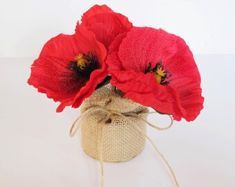 Red Poppies Fabric | Etsy