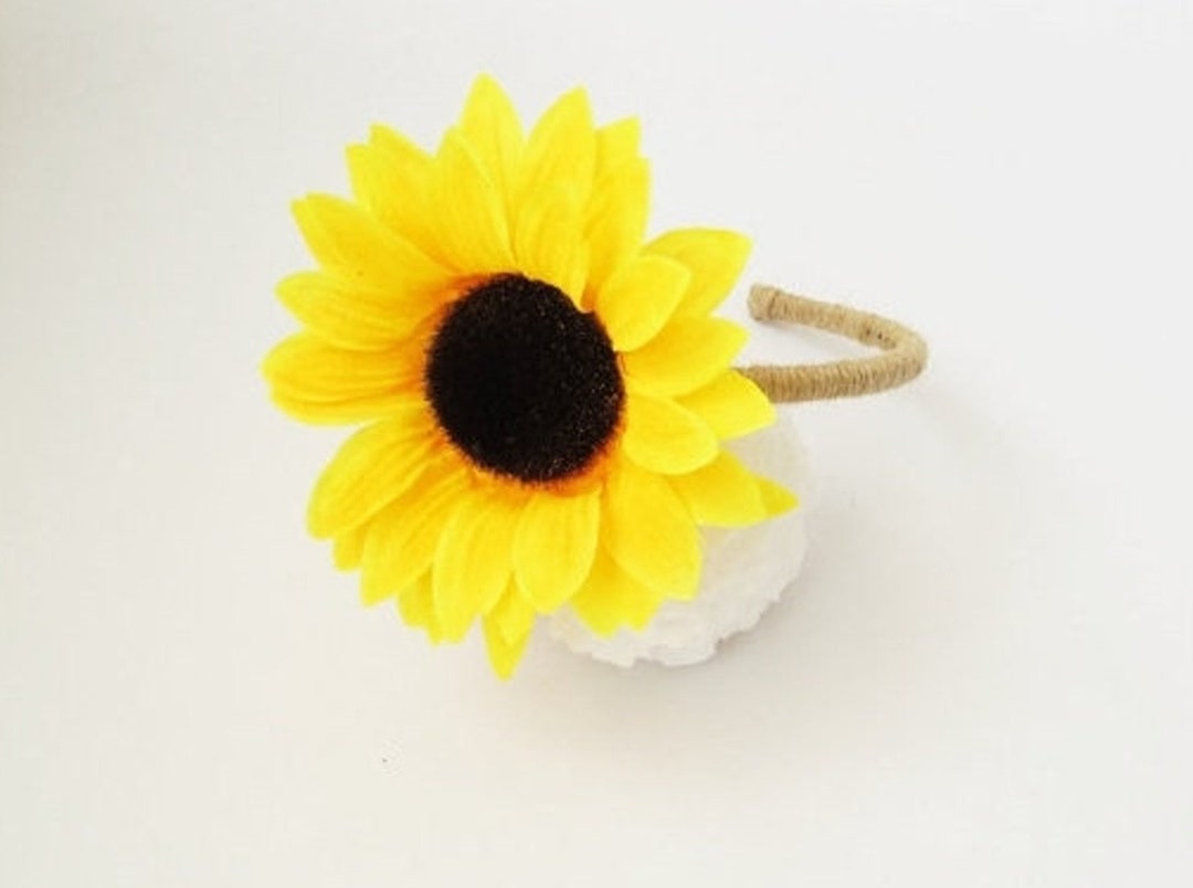 Custom Sunflower Headband Tiara Crown Yellow Sunflowers Hair Accessory ...