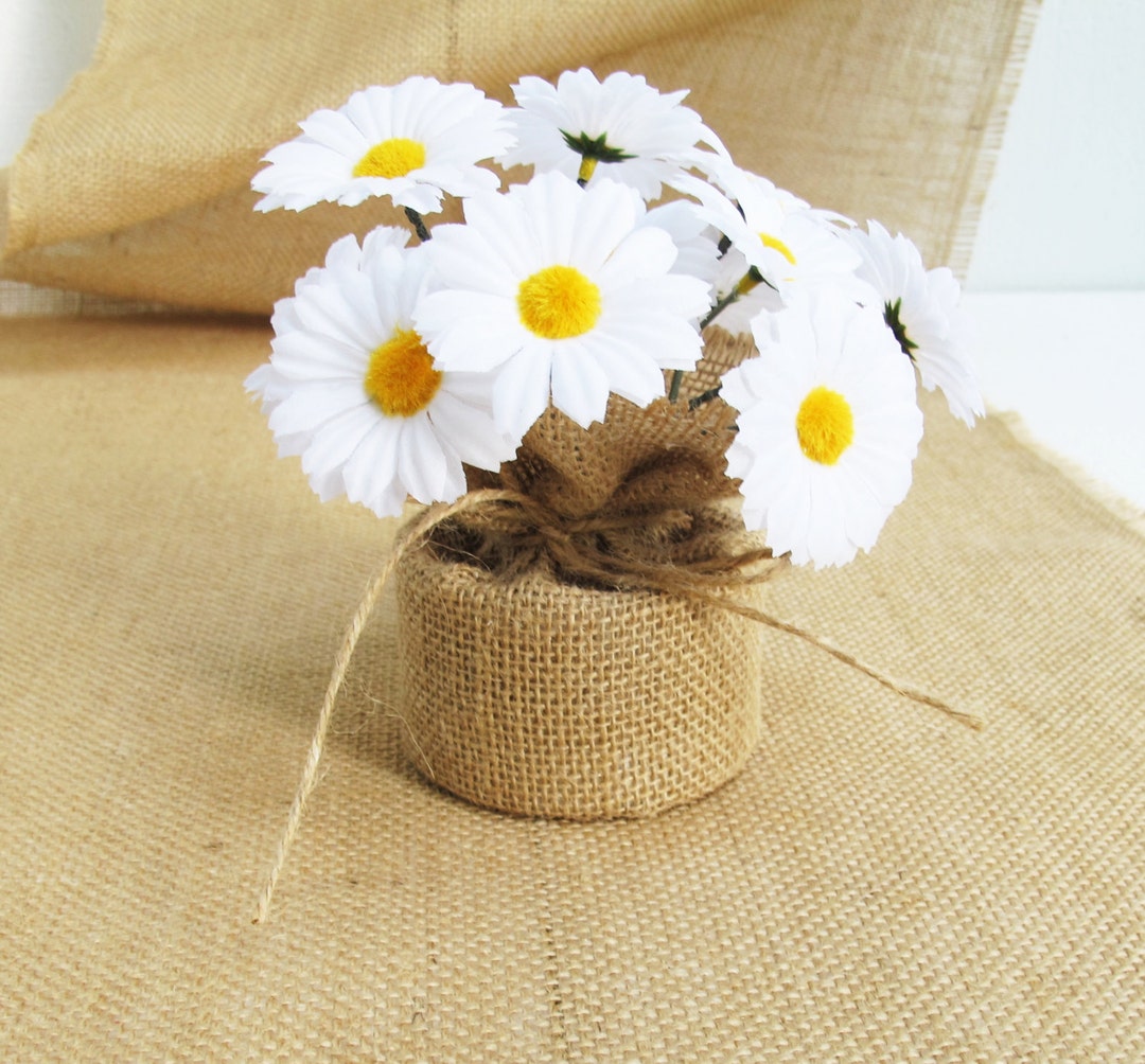 Daisies Table Decor White Yellow Daisy Decoration Silk Flowers ...