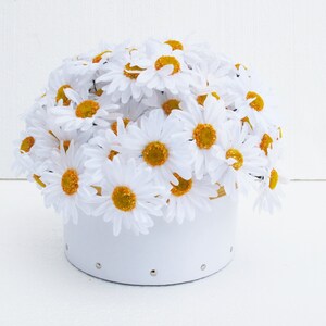 Daisies Table Decor Silk Daisy Yellow Bow Decor White Wild - Etsy