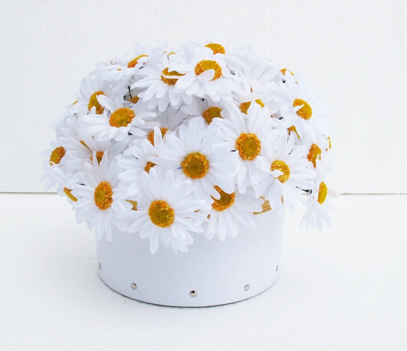 Daisies Table Decor Silk Daisy Yellow Bow Decor White Wild - Etsy