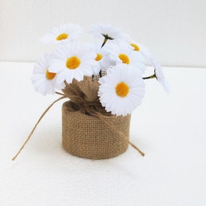 Daisies Table Decor White Yellow Daisy Decoration Silk Flowers ...