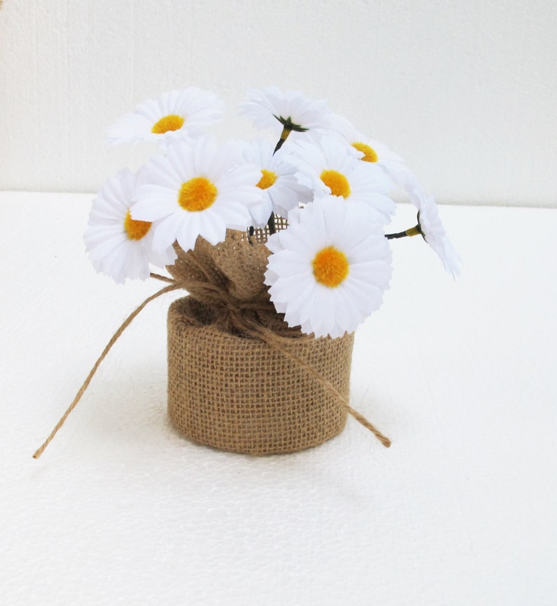 Daisies Table Decor White Yellow Daisy Decoration Silk Flowers | Etsy