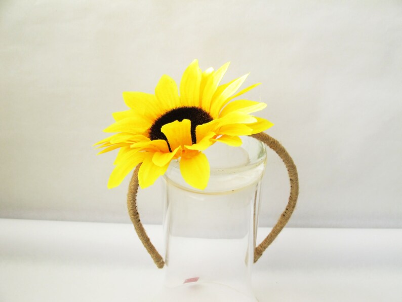 Custom Sunflower Headband Tiara Crown Yellow Sunflowers Hair Accessory ...