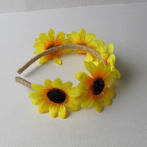 Custom Sunflowers Headband Tiara Crown Yellow Sunflower Hair Accessory ...