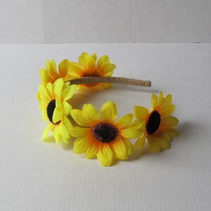 Custom Sunflowers Headband Tiara Crown Yellow Sunflower Hair Accessory ...