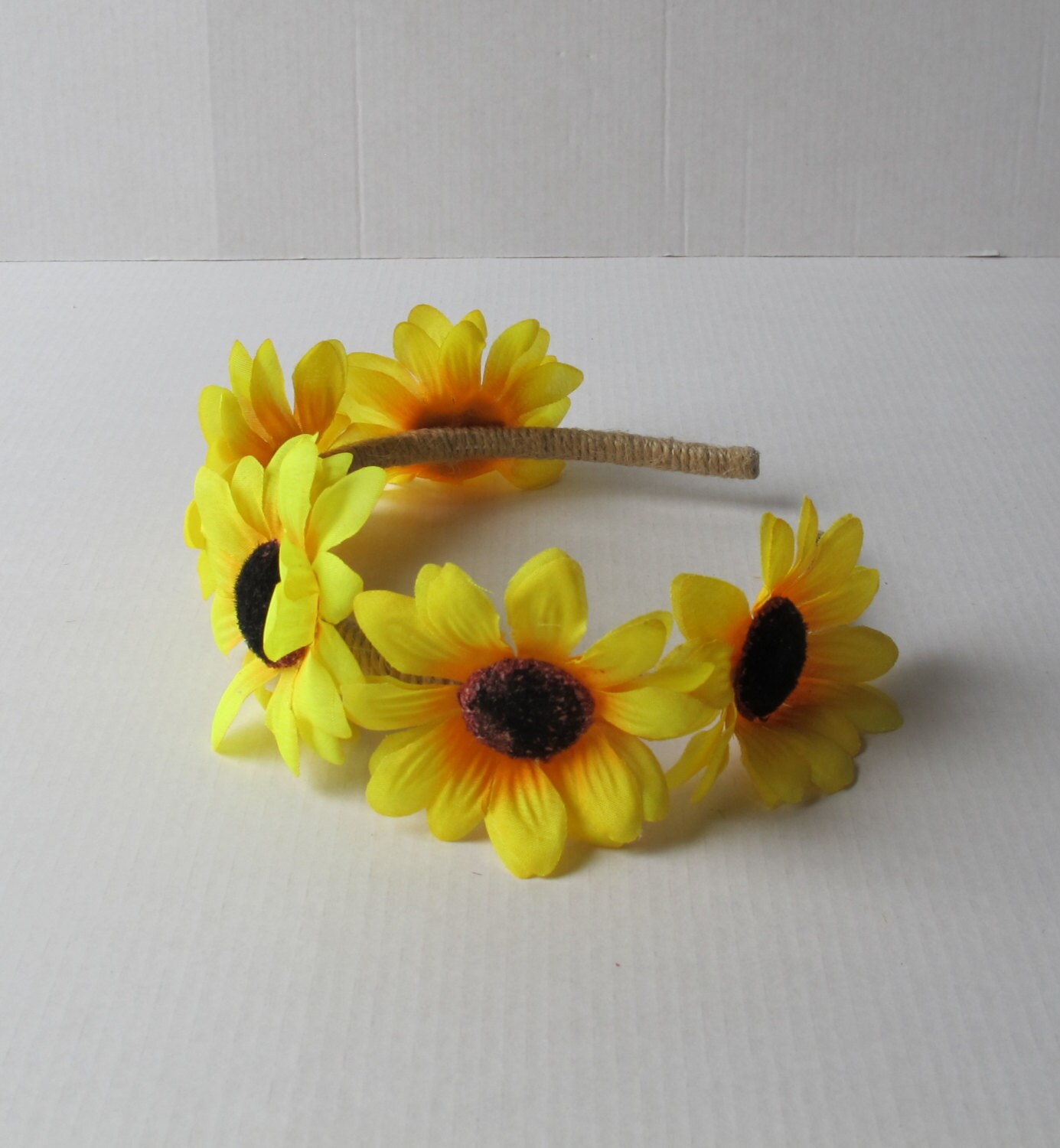 Custom Sunflowers Headband Tiara Crown Yellow Sunflower Hair | Etsy