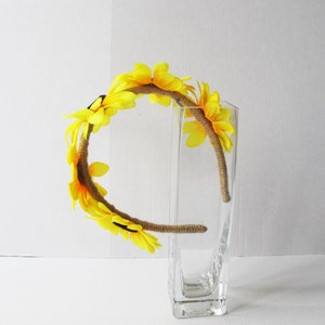 Custom Sunflowers Headband Tiara Crown Yellow Sunflower Hair Accessory ...