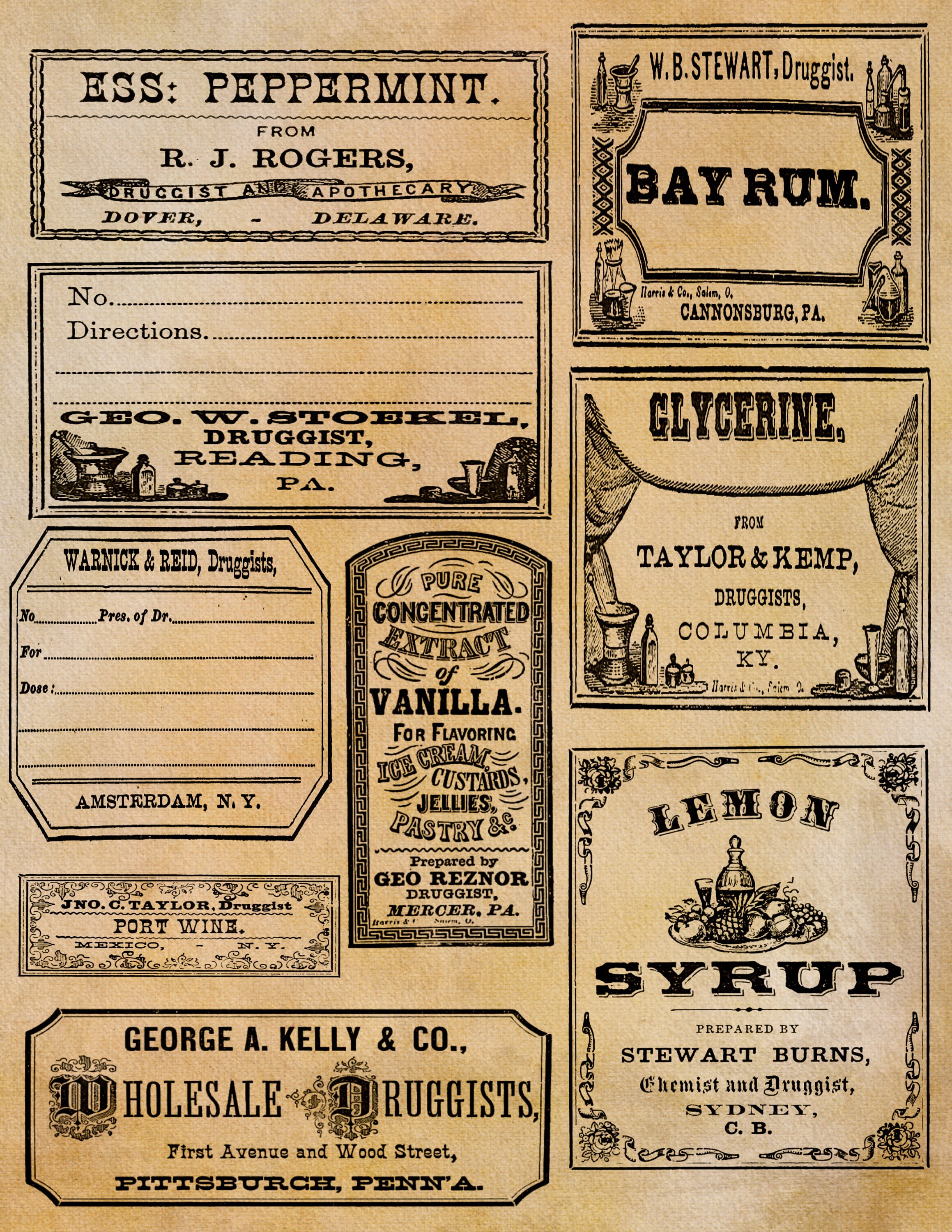 Procreate Apothecary Label Stamp Set - Etsy