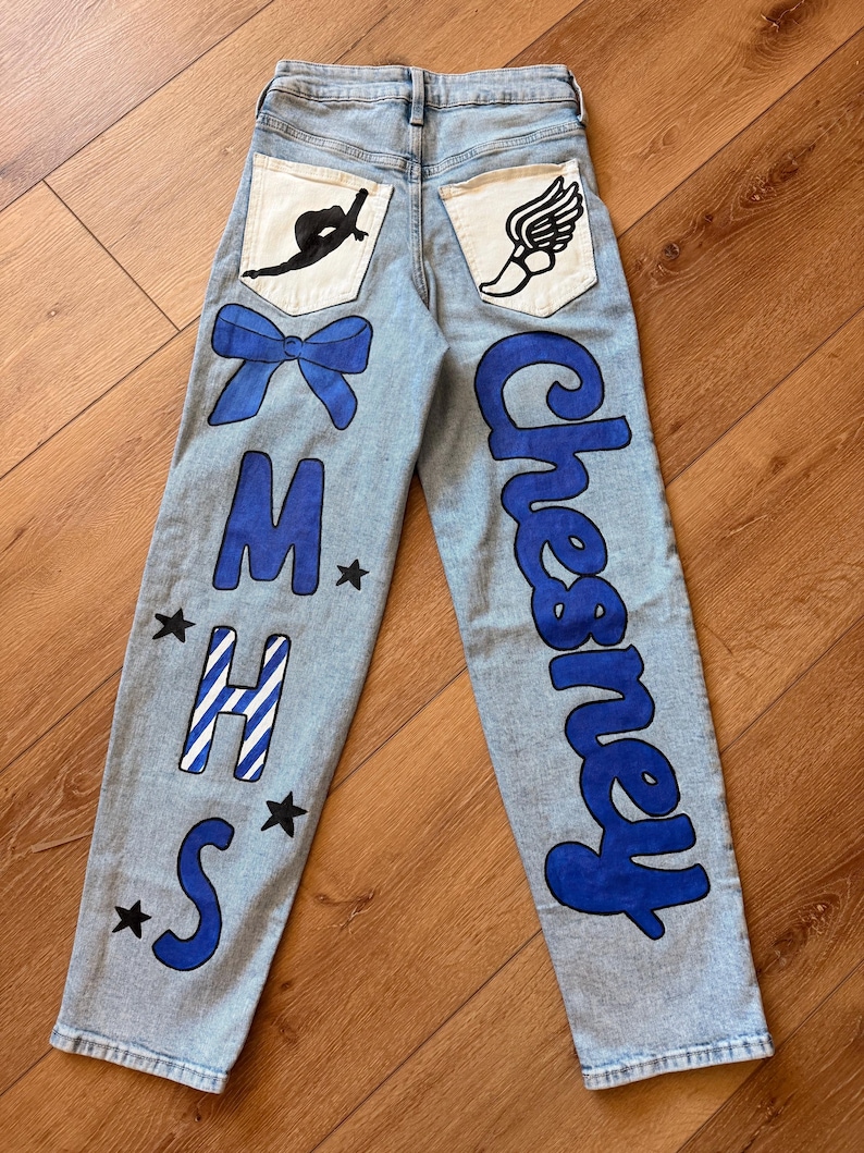 Painted Jeans, Game Day, Senior, College - Etsy