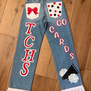 Painted Jeans, Game Day, Senior, College, Detailed Letters - Etsy
