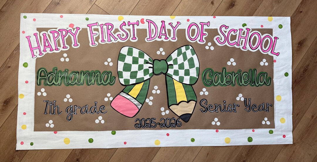 Back to School, Hand Painted Banner, Custom Event Decor, Brown Paper ...