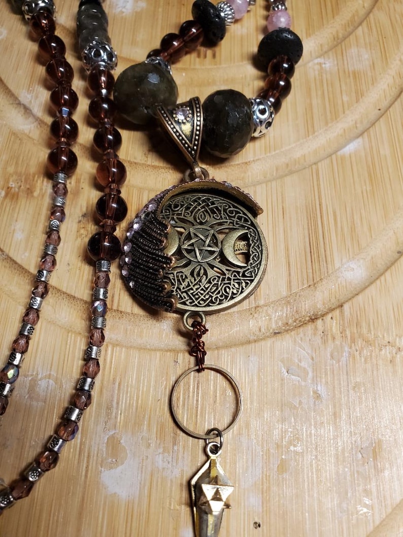 Subtle Satanic Priestess Necklace: Pentagram & Morning Star Ritual ...