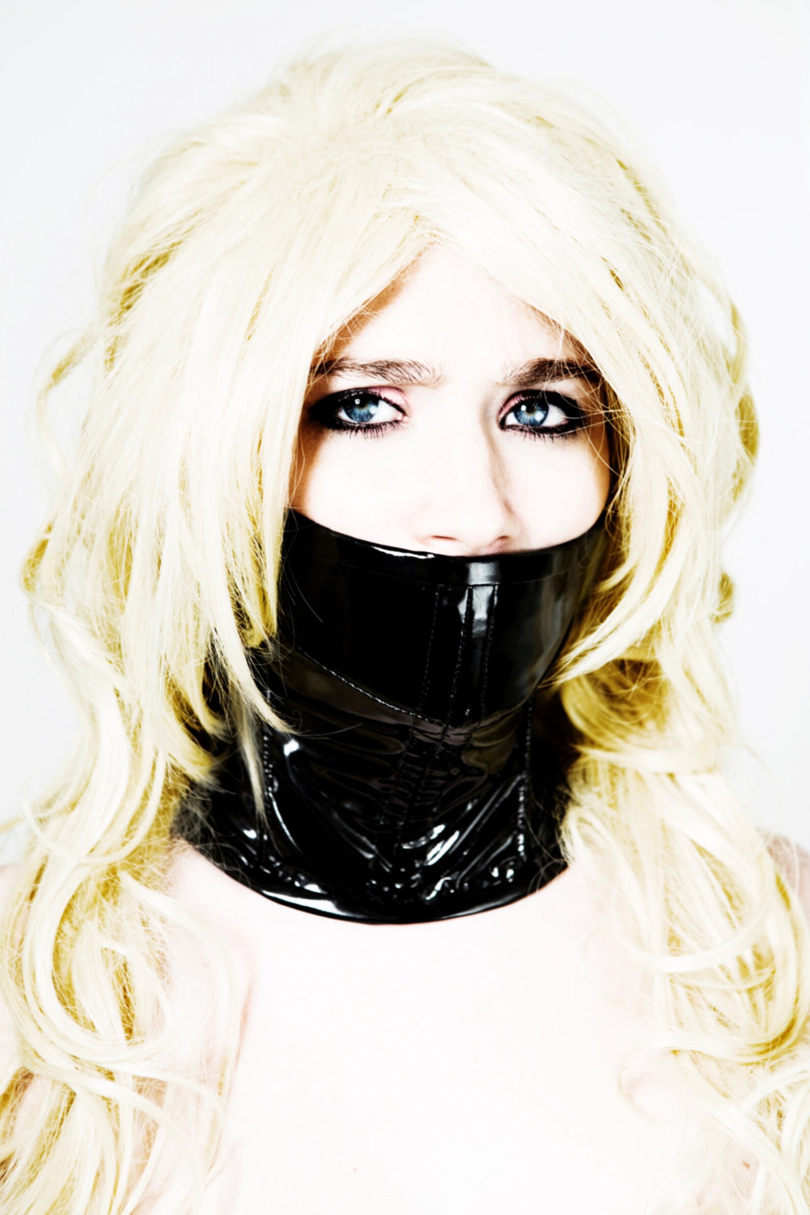 Fetish PVC Neck Corset, Mouth Corset, PVC Mouth Gag, Over Mouth Neck ...