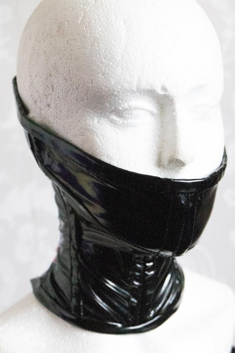 Fetish PVC Neck Corset, Mouth Corset, PVC Mouth Gag, Over Mouth Neck ...