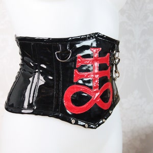 Black Gothic PVC Corset, PVC Underbust Corset, Satanic Corset, PVC ...