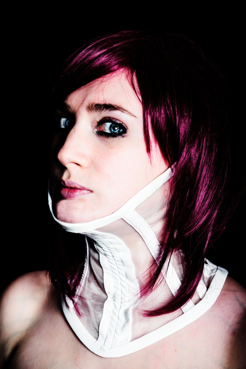 PVC and Mesh Neck Corset/goth/punk/cosplay - Etsy