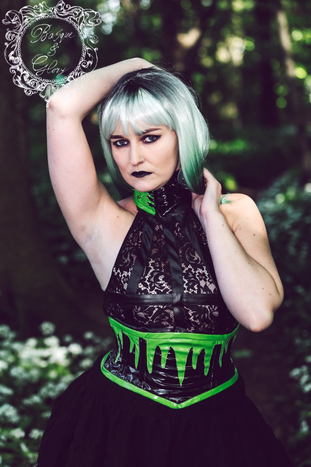 PVC Gothic Slime Corset, Neon Slime Corset, Black Fetish PVC ...