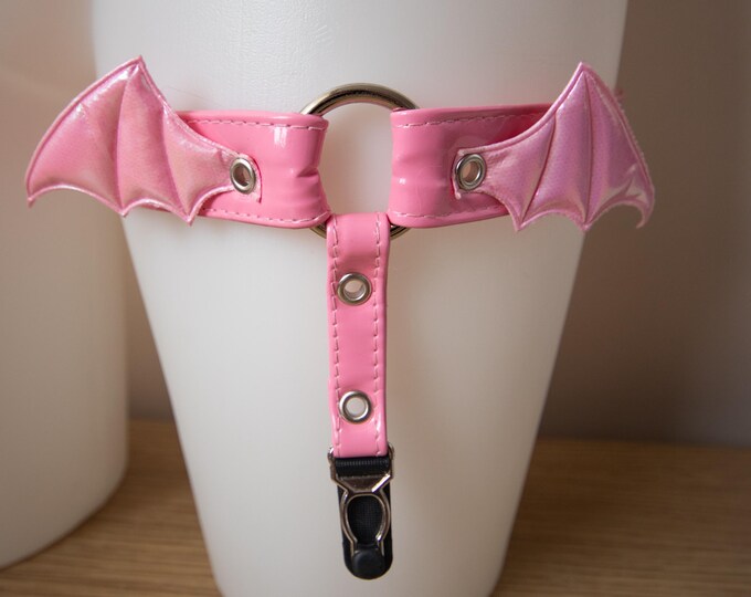 Pink Bat Gothic Garter, Bat Lingerie, Gothic Fashion, Bat Themed Garter ...