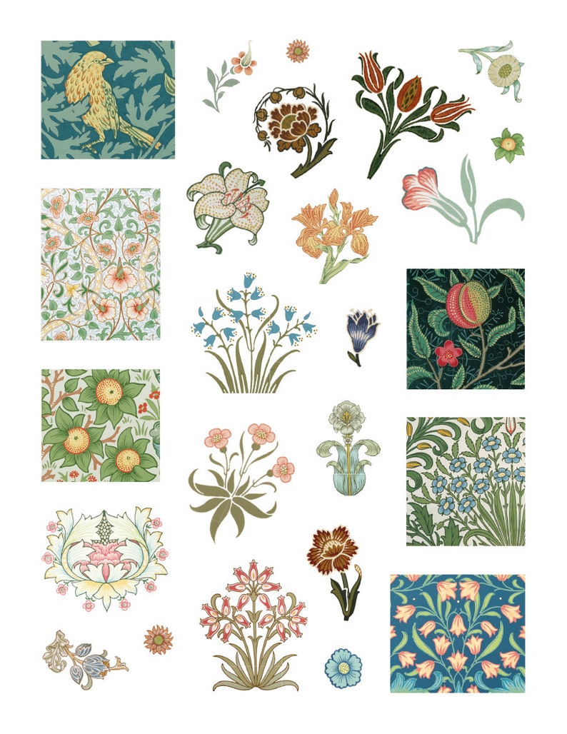 William Morris Sticker Book 150 Stickers - Etsy