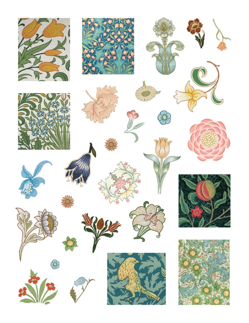 William Morris Sticker Book 150 Stickers - Etsy