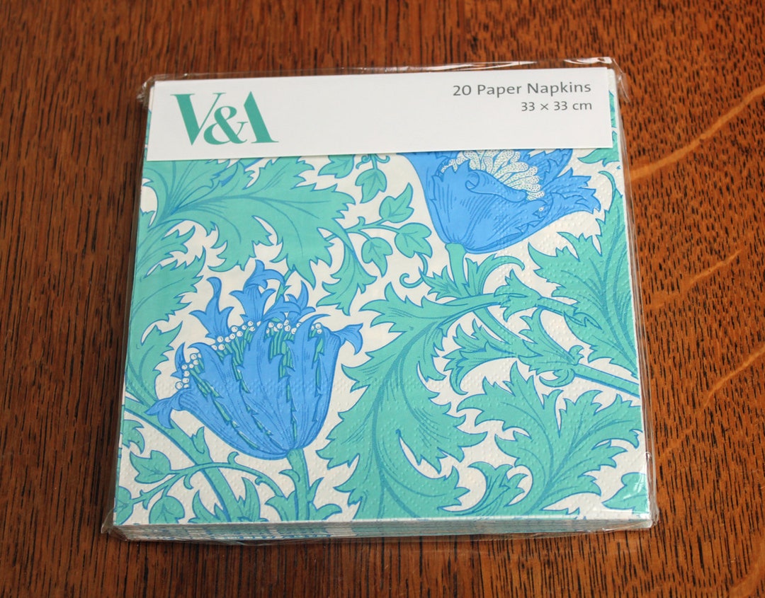 V & A Museum John Henry Dearle Anemone 20 Paper Napkins 3 Ply - Etsy UK