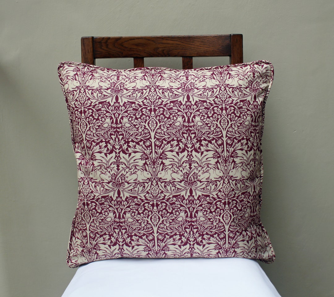 William Morris Brer Rabbit Red Cushion 17 X 17 - Etsy