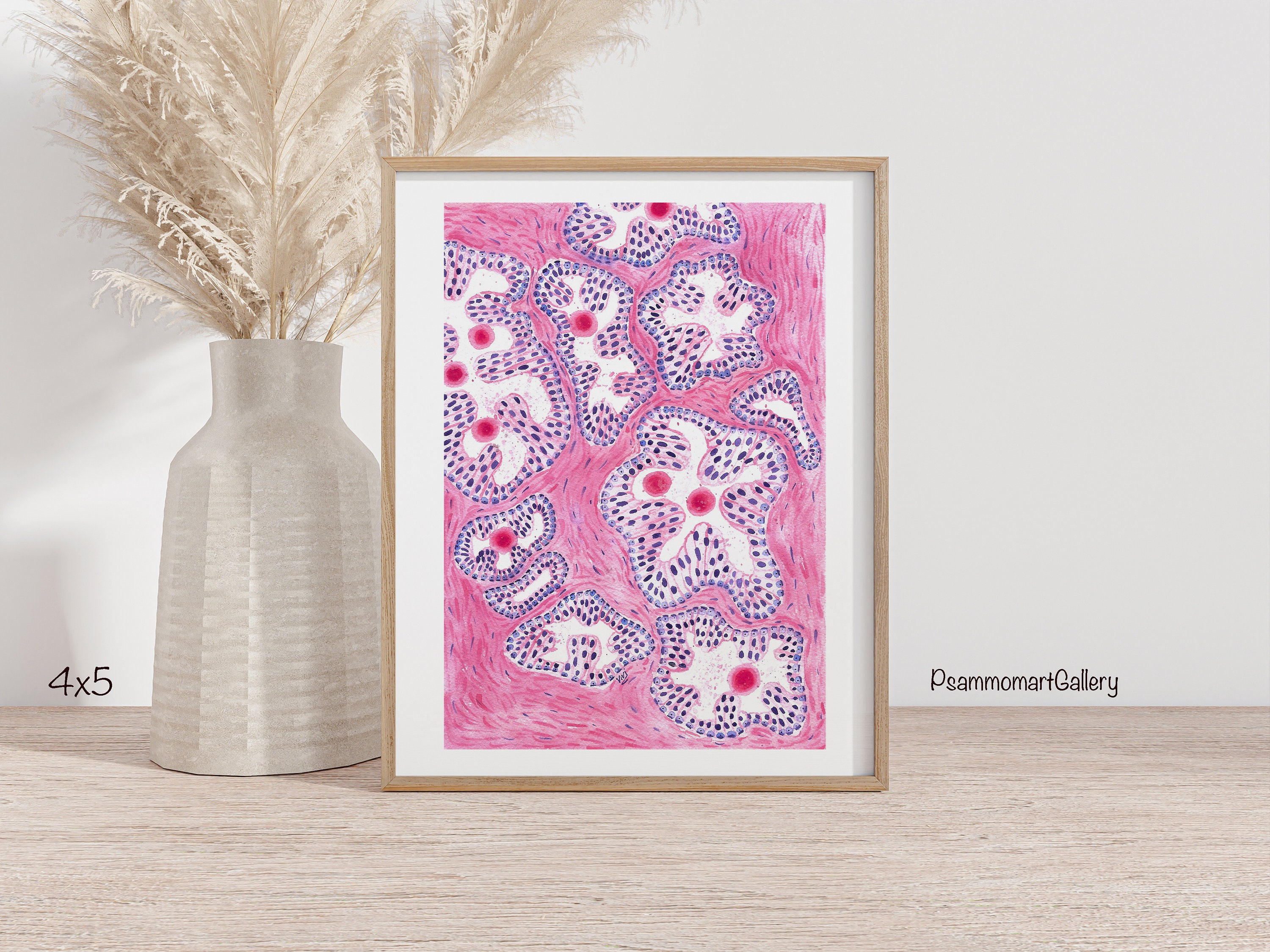 Histology Art, Prostate, Anatomy Wall Art, Watercolor Print, Doctor ...