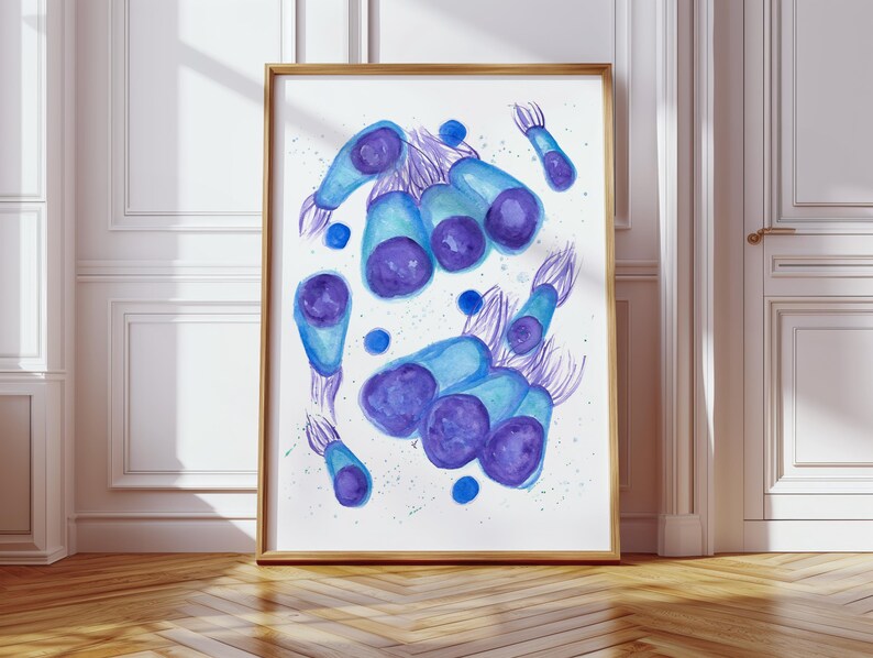 Histology Art, Cytology Art, Anatomy Wall Art, Watercolor Print, Doctor ...