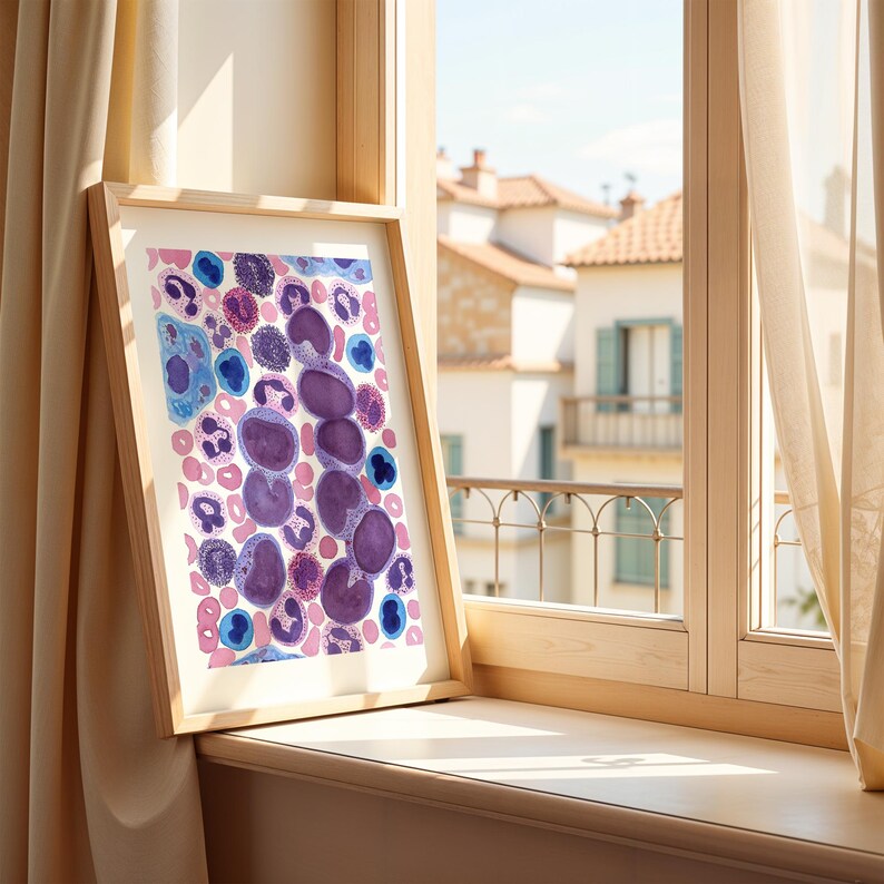 Chronic Myeloid Leukemia Watercolor Digital Art: Hematology Pathology ...