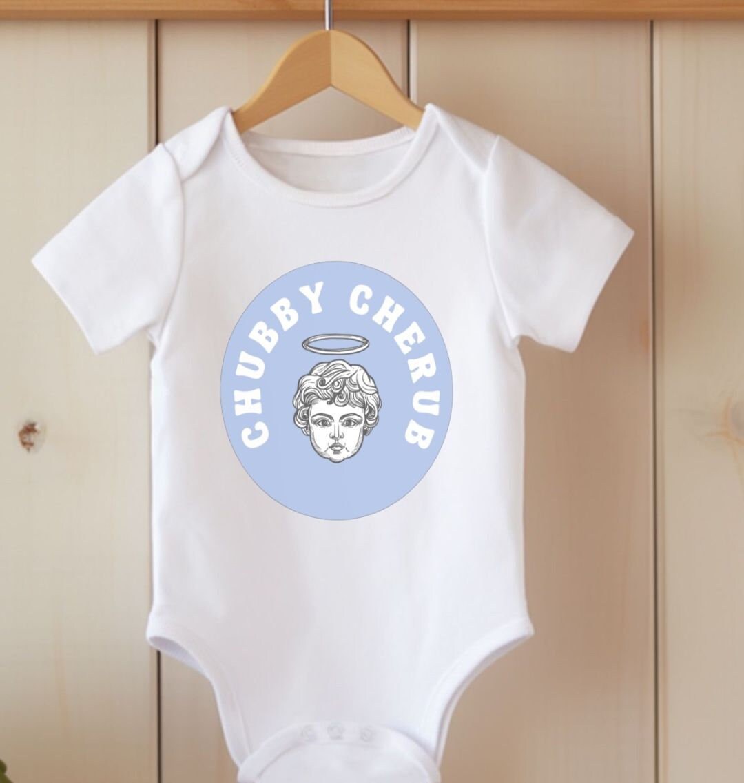 Cupid Chubby Cherub Angel Art Combed Organic Cotton Valentine's Day ...