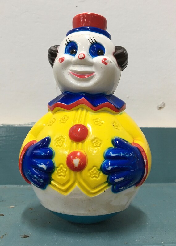 Vintage TOY CLOWN Roly Poly Vintage Musical Rocking Retro - Etsy