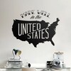 USA MAP DECAL - Time Zones Colorful Sticker - United States Mural ...