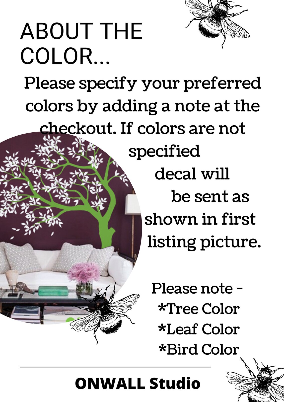 Stunning Large Tree Wall Decal With Cranes Unique Vinyl - Etsy