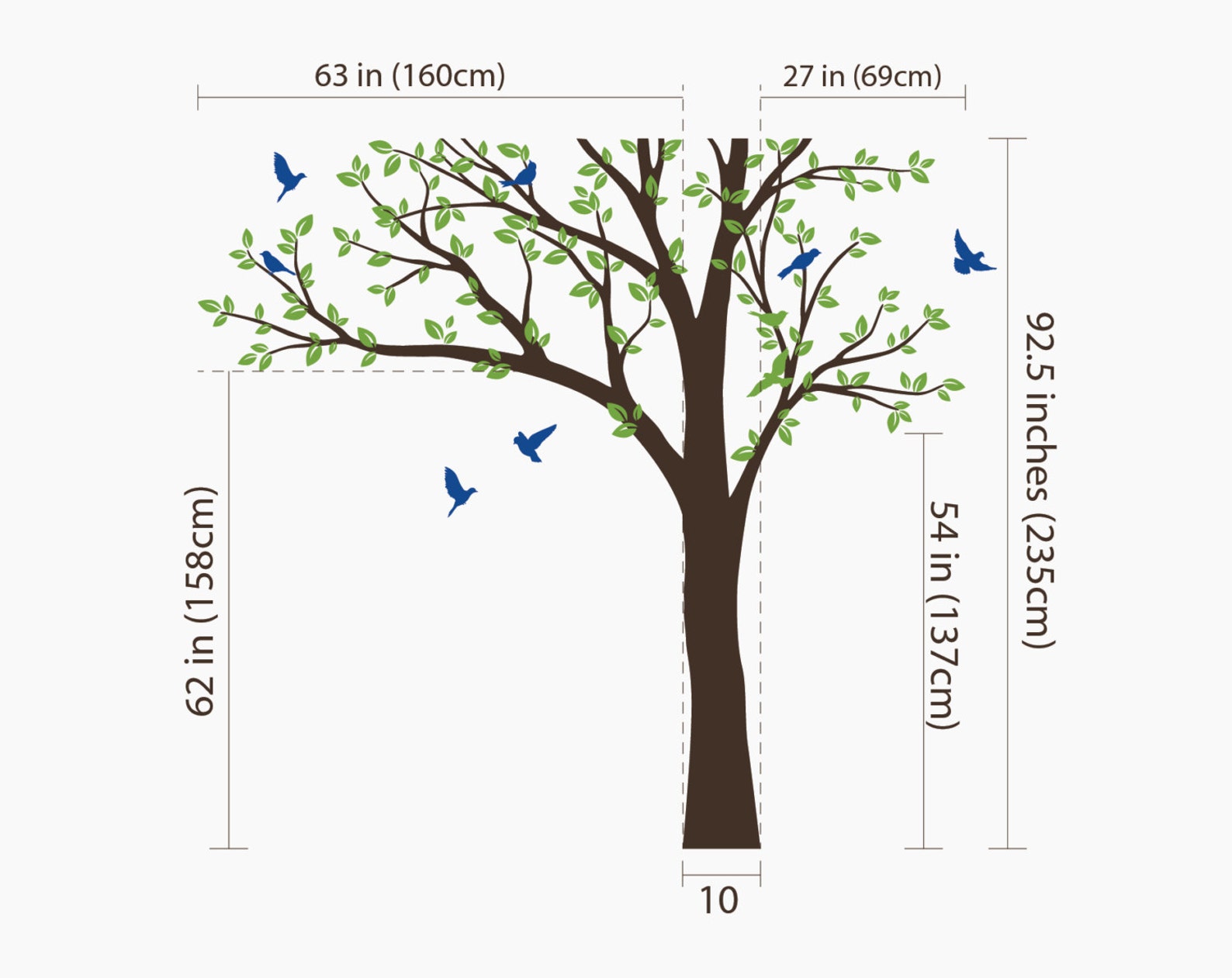 TREE WALL DECAL Large Family Tree Wall Sticker Nature Wall - Etsy