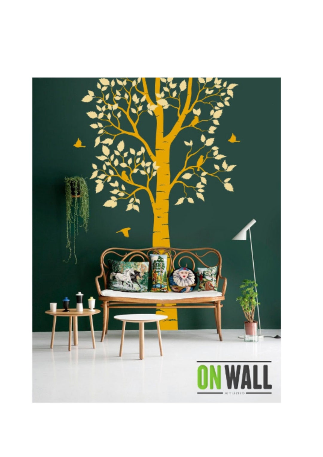 TREE WALL DECAL - Large Birch Tree Wall Graphics - Vinyl Wall Sticker ...