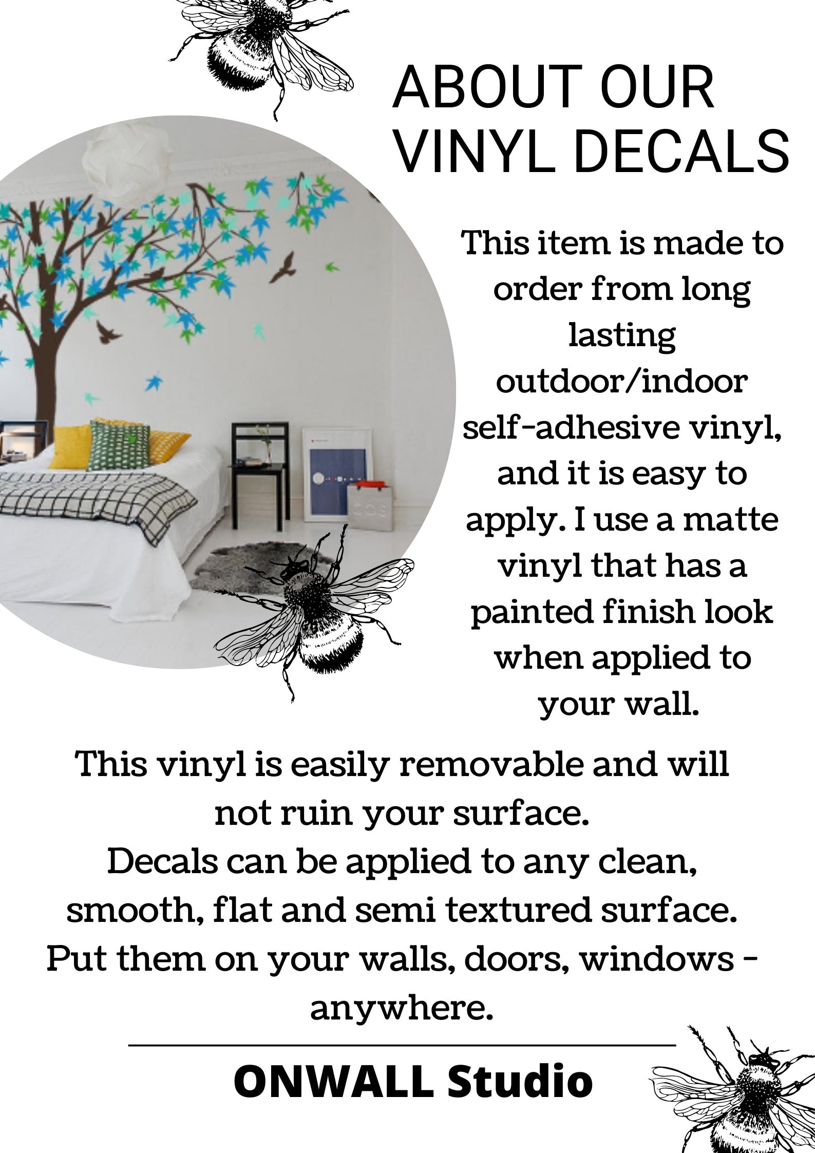 Large Maple Tree decal nursery vinyl decal tree wall decal | Etsy