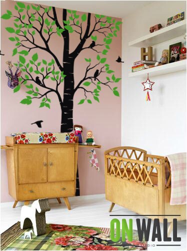 TREE WALL DECAL Large Birch Tree Wall Graphics Vinyl Wall | Etsy