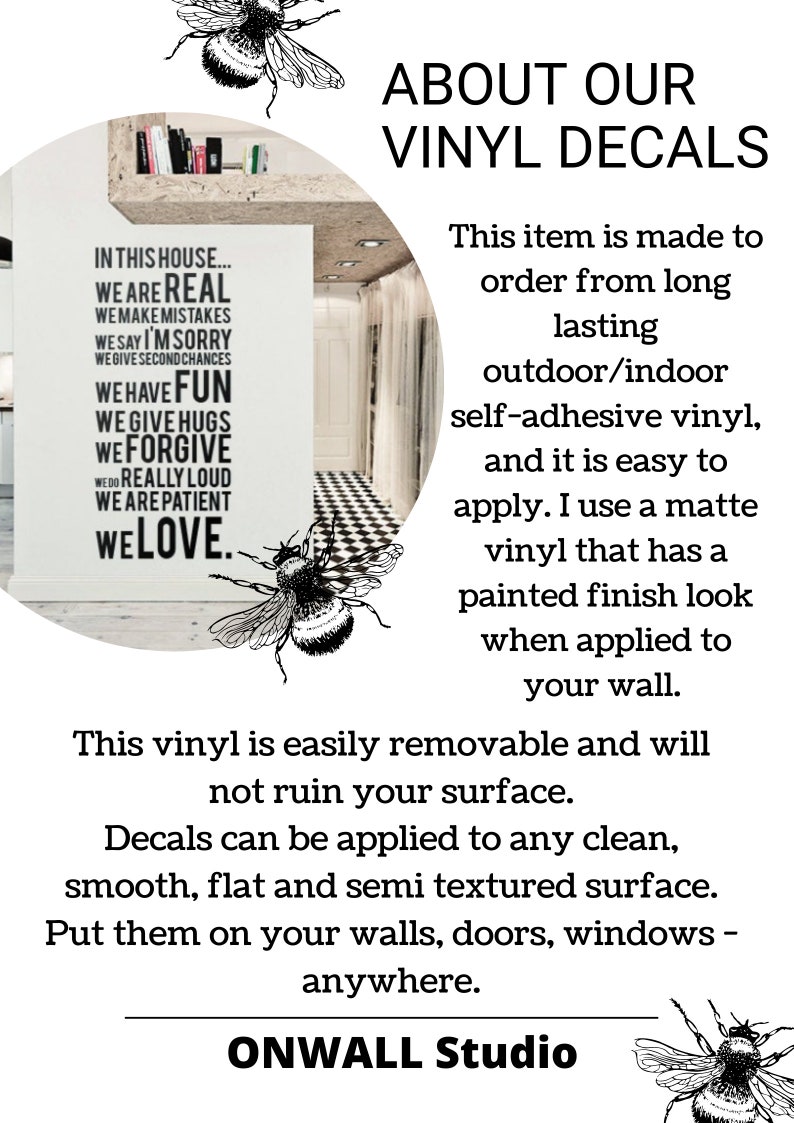 QUOTE WALL DECAL Family Home Quote Vinyl Wall Sticker Q001 - Etsy